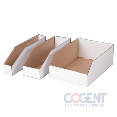 Cogent Solutions and Supplies | 4x12x4.5 Corrugated Bin Box Wht